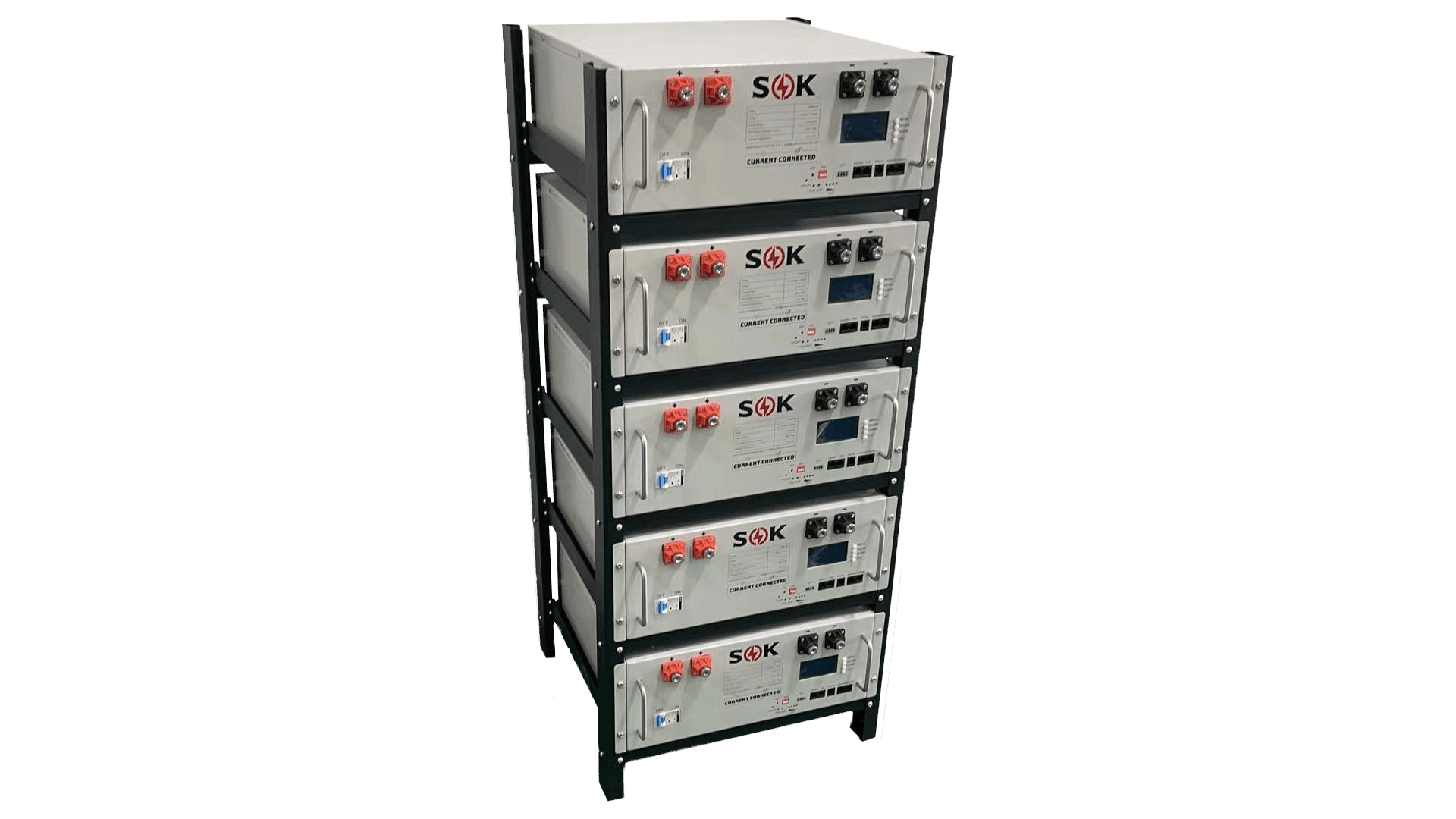 5 Slot Rack For SOK Battery SK48v100 Server Rack Battery 5 Slot Rack For SOK Battery SK48v100 Server Rack Battery