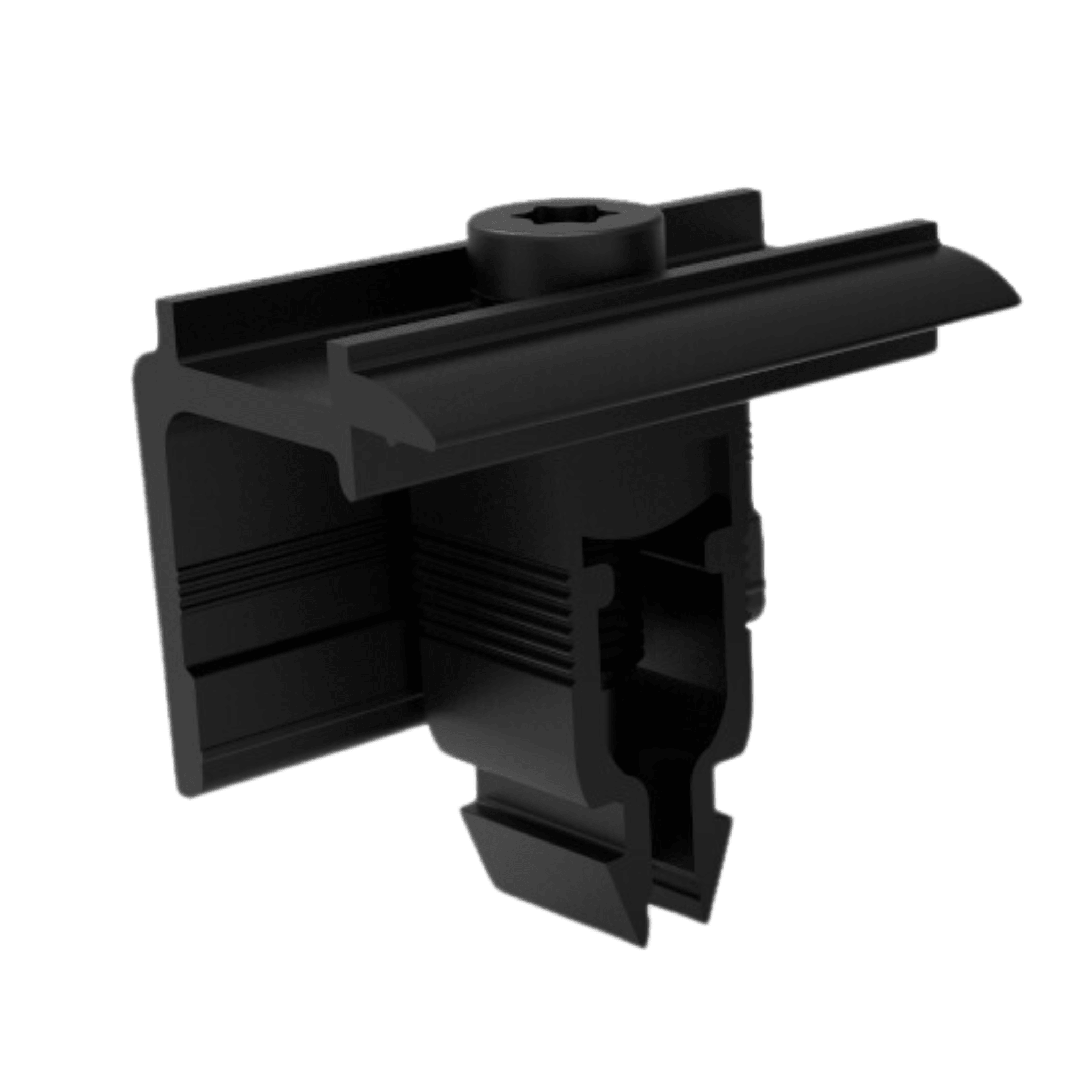 Maple Leaf Black End Clamp - Anodized Aluminum 6005-T5 | Click-in Mech